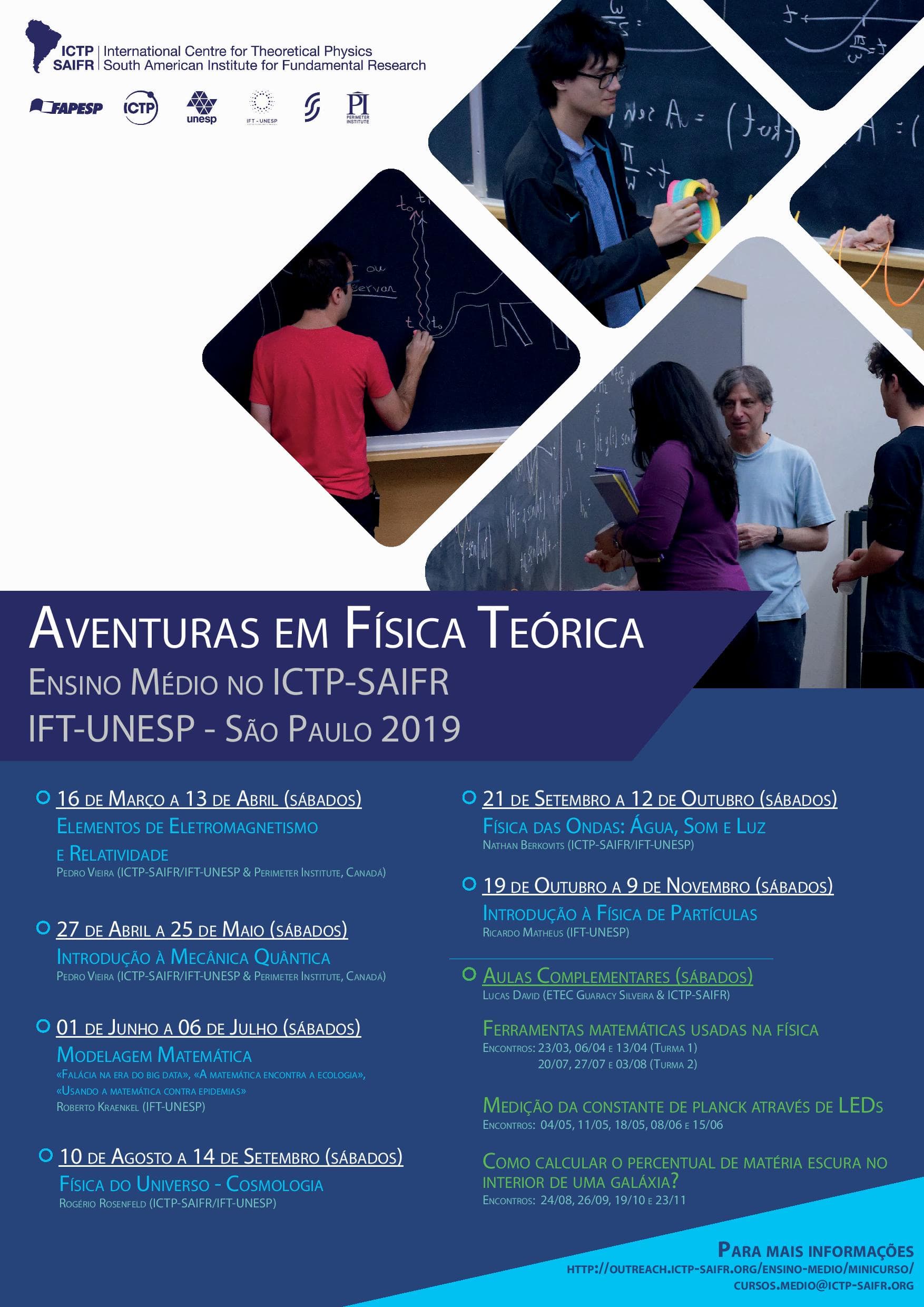 Minicursos para estudantes do ensino médio - 2019 - Outreach at ICTP-SAIFR